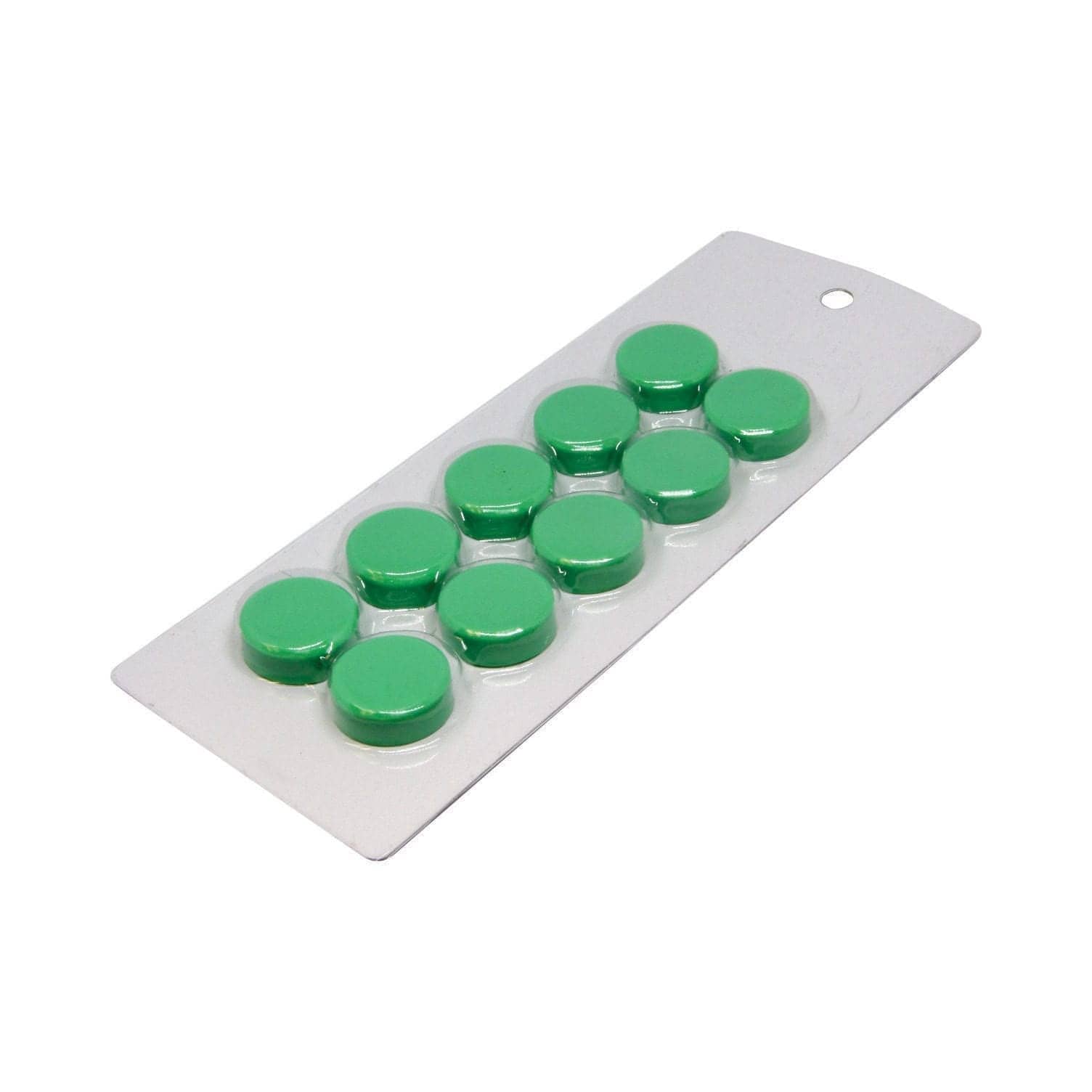 Small Green Magnetic Discs | Card of 10 - Magnets New Zealand