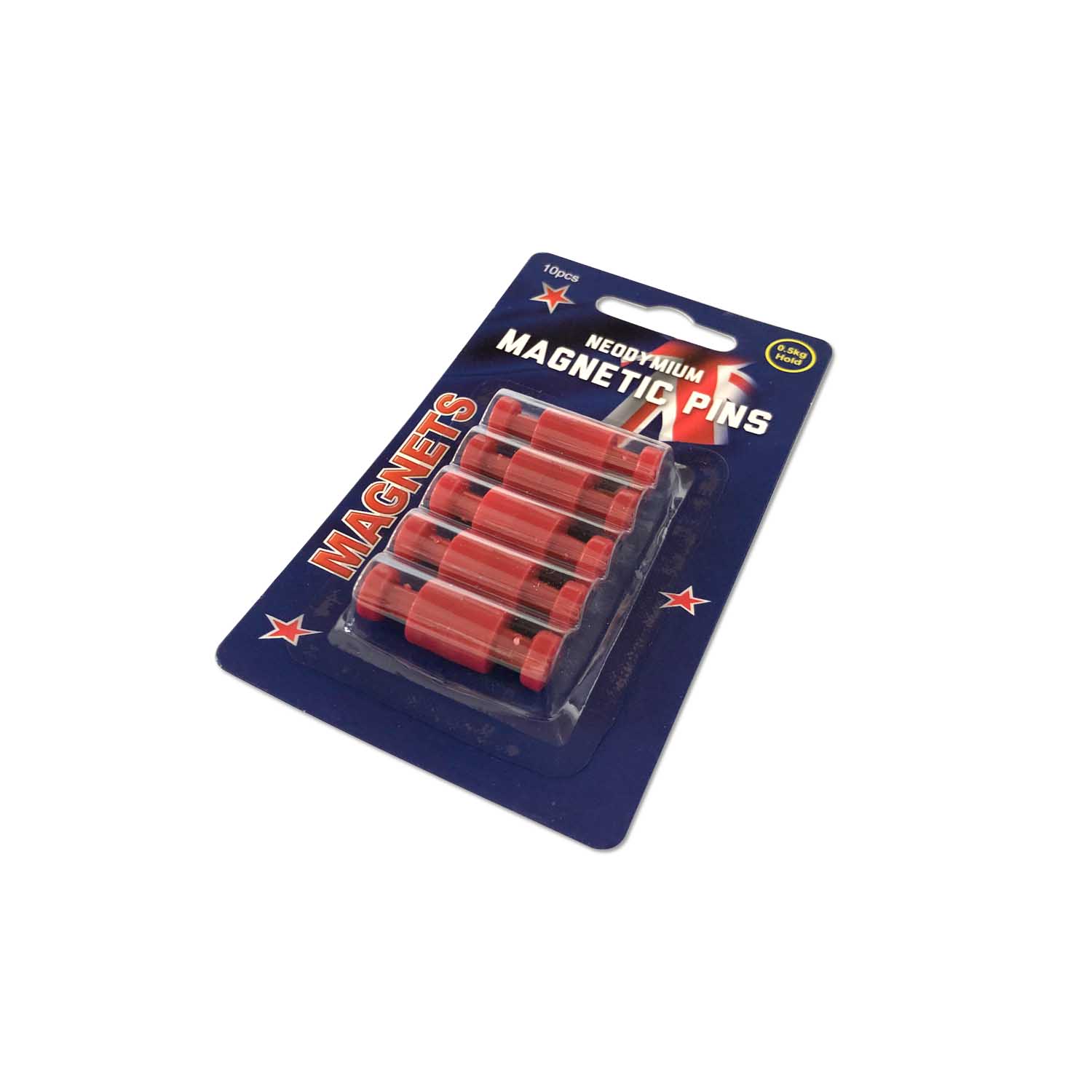 Small Red Neodymium Pin Magnets | Card of 10 - Magnets New Zealand